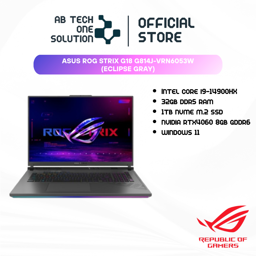 Asus ROG Strix G18 G814J-VRN6053W (Eclipse Gray) | 18" Inch | Shopee ...