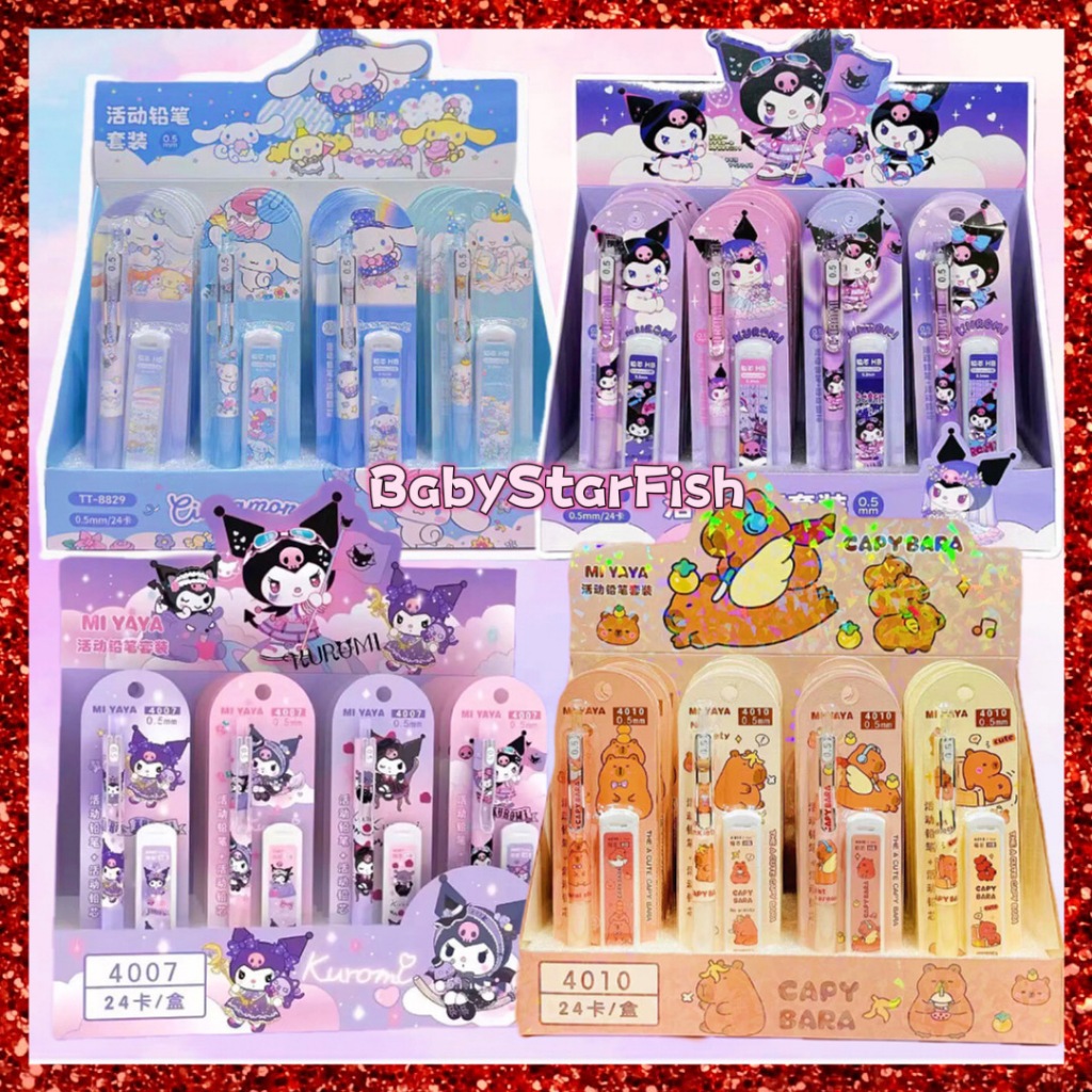 Kuromi Capybara Pensil 0.5mm Automatic Pencil with Refill Set Sanrio ...