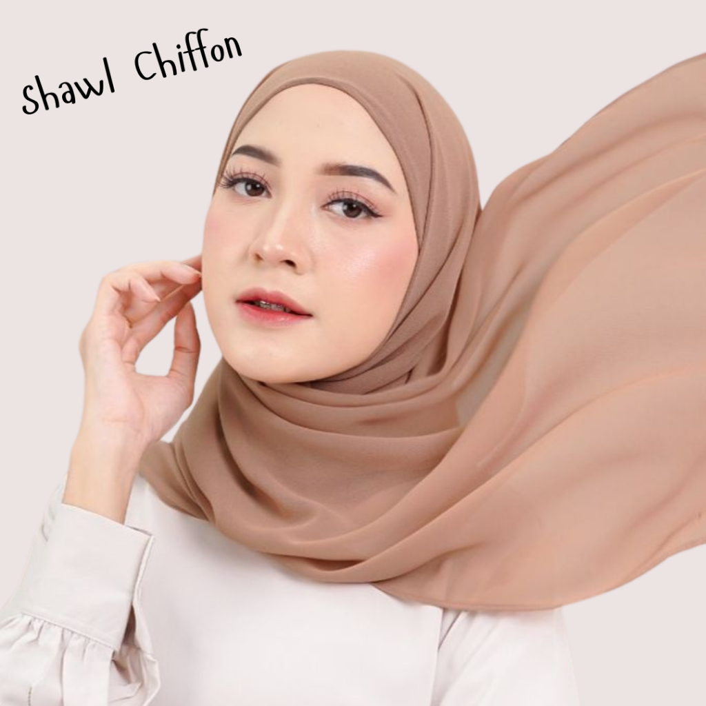 Shawl Heavy Chiffon | Shawl Chiffon Flowy | Shawl Keknis | Shopee Malaysia
