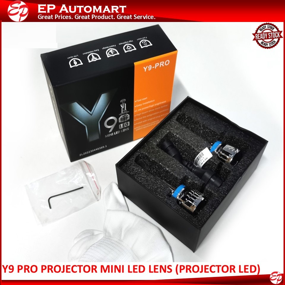 (2PCS/1PAIR) Y9 Pro H11 H7 H4 HB3 HB4 6000K 8000LM Mini Headlamps ...