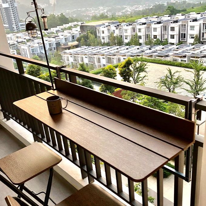 Balcony railing hanging bar counter table Small household bar counter ...