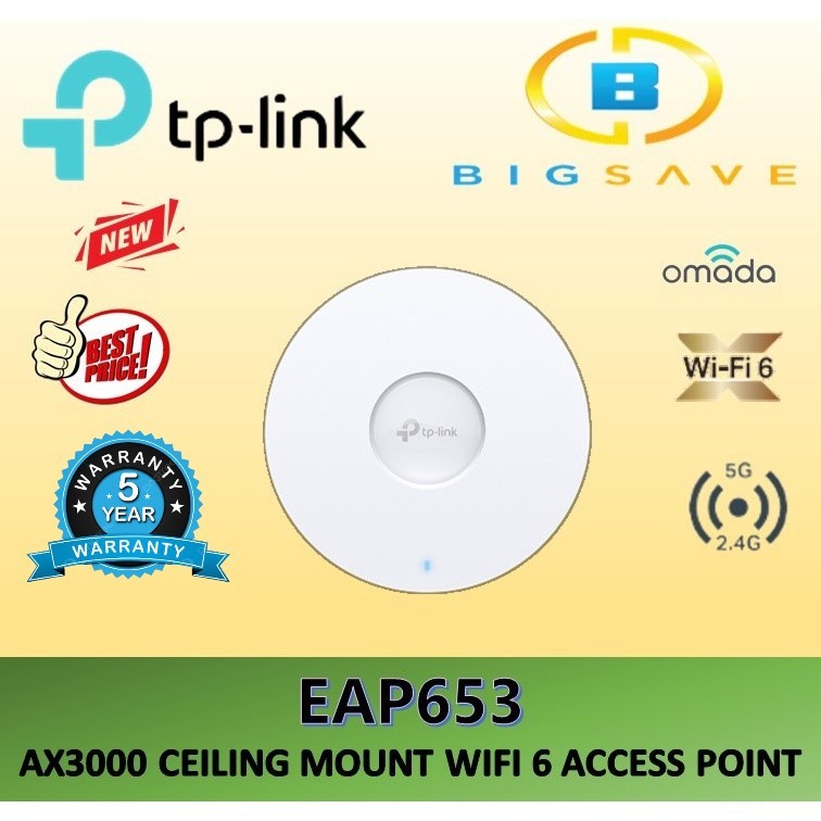 TP-LINK EAP653 AX3000 CEILING MOUNT WIFI 6 ACCESS POINT | Shopee Malaysia