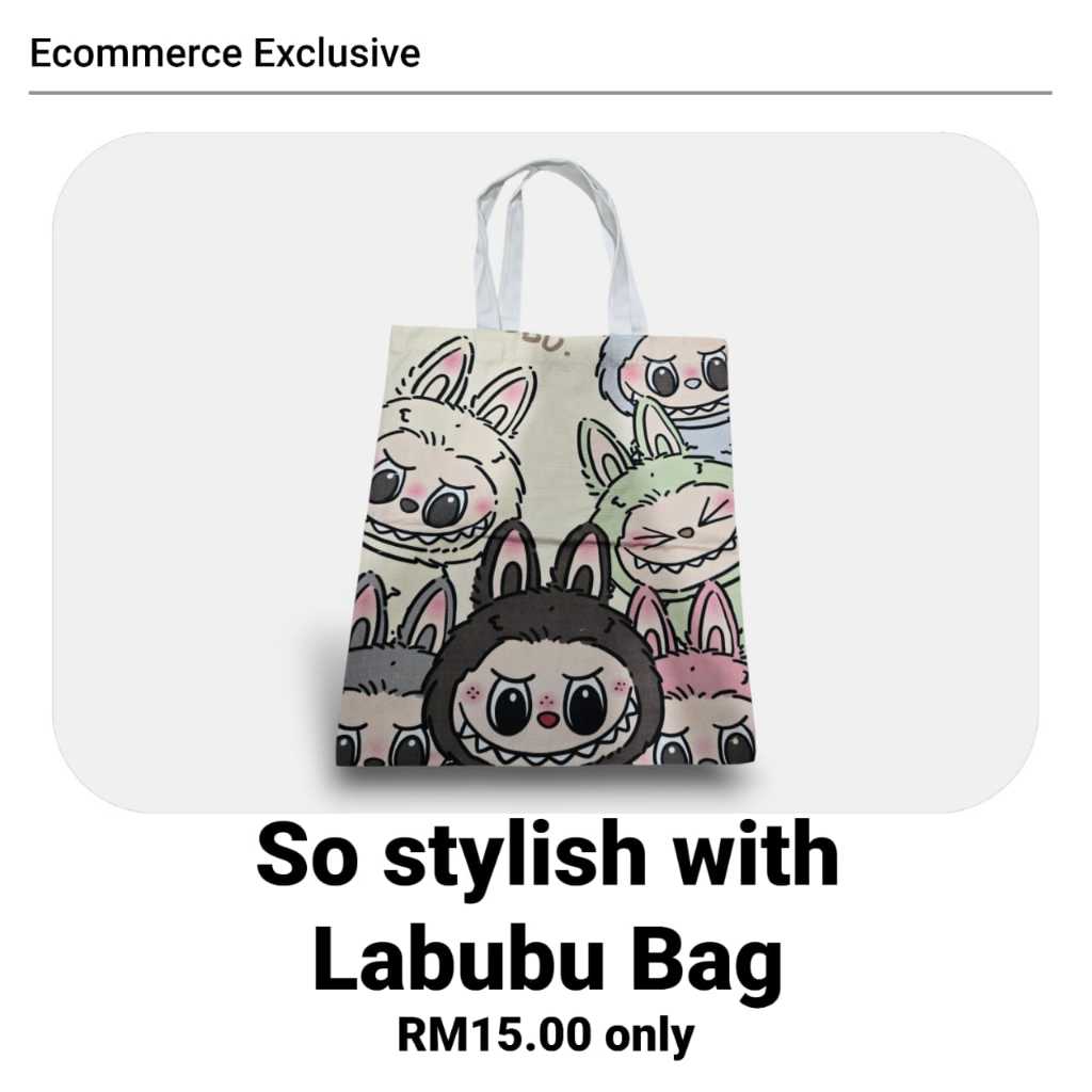 LABUBU THE MONSTER TOTE BAG BEG TOTE MINISO | Shopee Malaysia