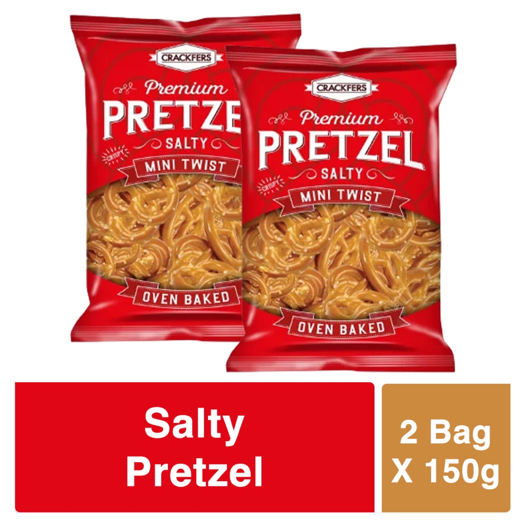 Crackfers Salty Pretzel Mini Twist 2 Bag - (150g X 2) (Crackfers Masin ...