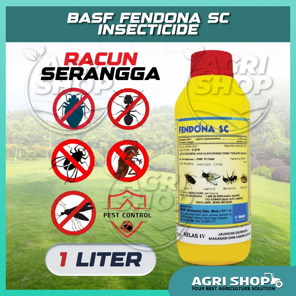 Agrishop 1 Liter BASF Fendona SC Alpha-Cypermethrin 1.47% Bed Bug ...