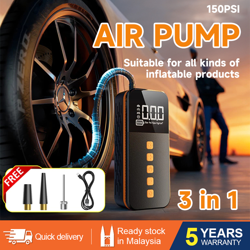 Portable Air Pump Tyre pam tayar kereta motor Car/Motorcycle/Bicycle ...