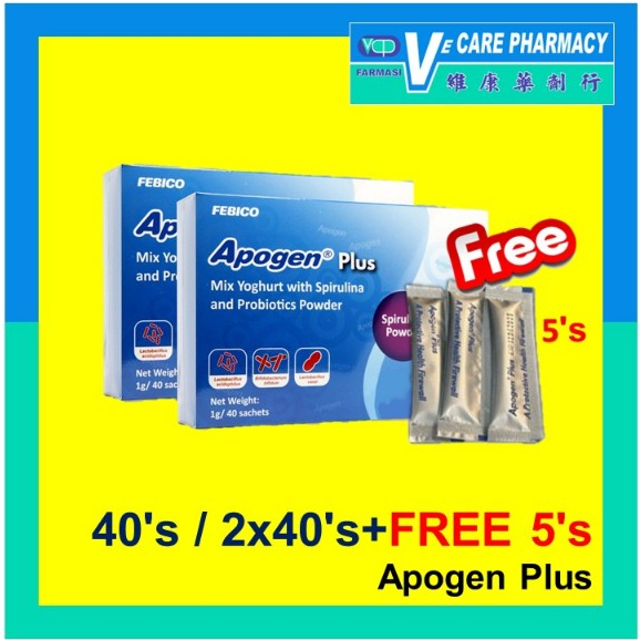 Febico Apogen PLUS Powder 40's/2x40's+FREE 5's (Exp: 02/2027) | Shopee ...