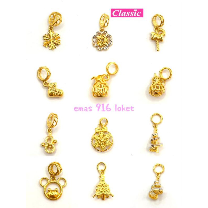 Loket emas 916/916gold pendant/916黄金牌 | Shopee Malaysia