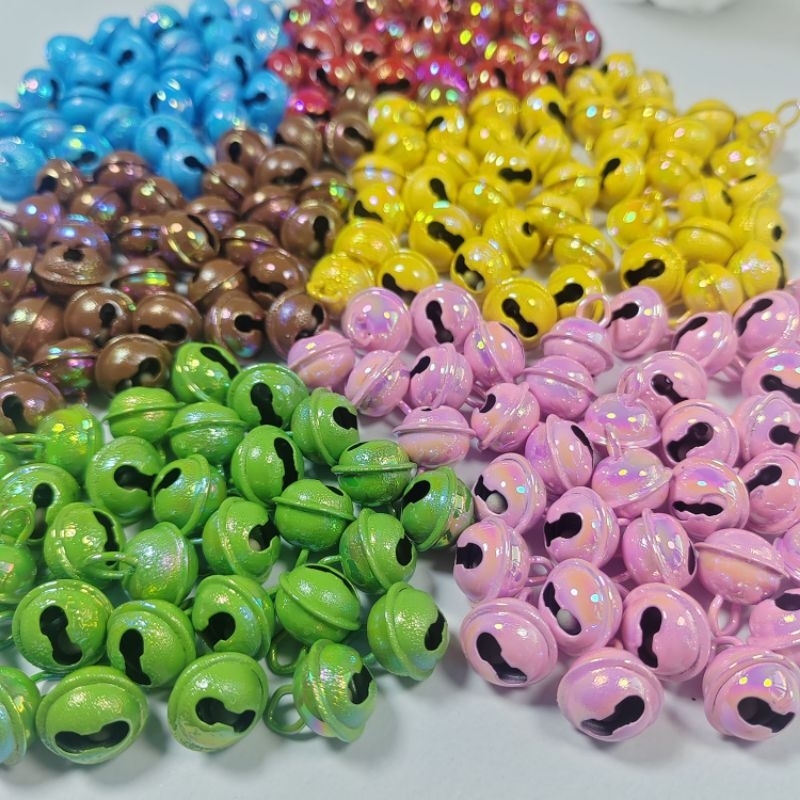 12mm color electroplated one-word bell round bell DIY keychain pendant ...
