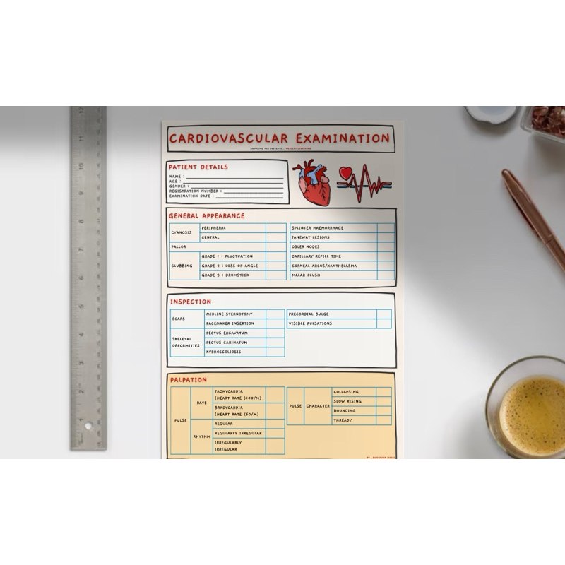 Cardiovascular Examination Medical Template PDF | Shopee Malaysia