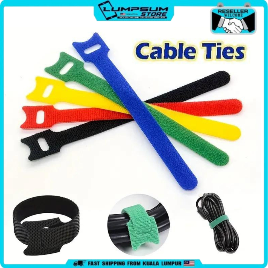 [lumpsumstore] Adjustable Cord Organizer 6-Inch Reusable Hook & Loop ...