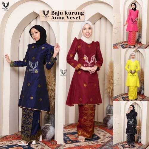 Baju Kurung Anna Vevet +sekali selendang bunga tabur muslimah permpuan ...