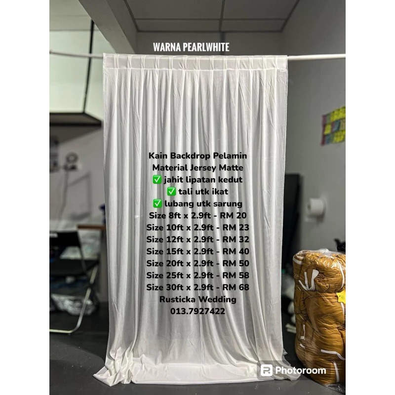 Page 1 Wedding Curtain Kain Backdrop Pelamin Jersey Matte Langsir Lebar ...