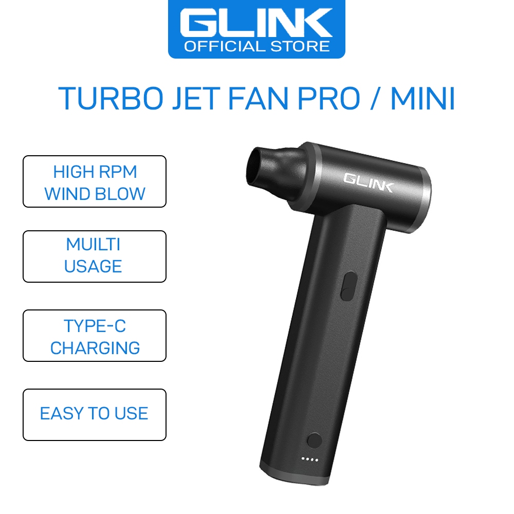 Glink Turbo Jet Fan Pro / Mini Handheld Cordless Electric Air Duster ...