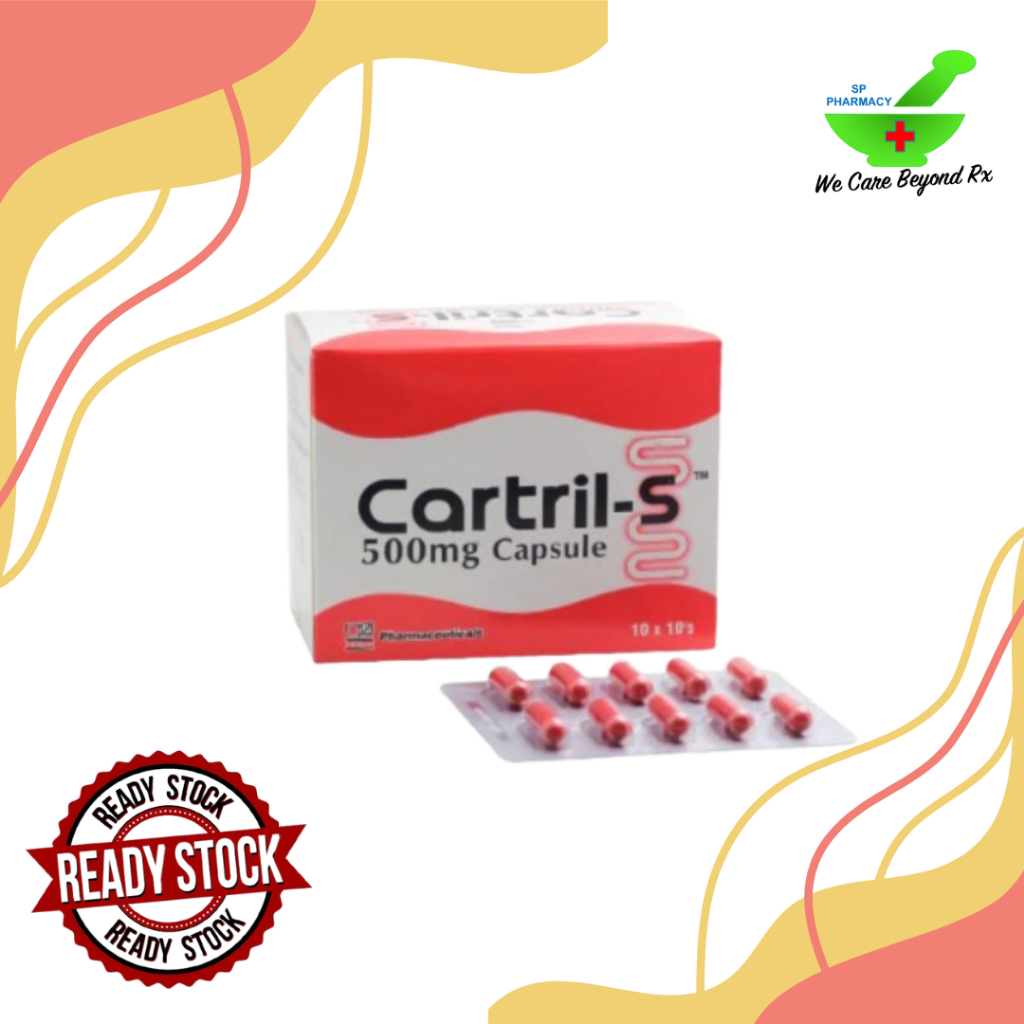 CARTRIL-S 500MG CAPSULE 100'S (10 STRIPS X10'S) (EXP NOV 2025) | Shopee ...