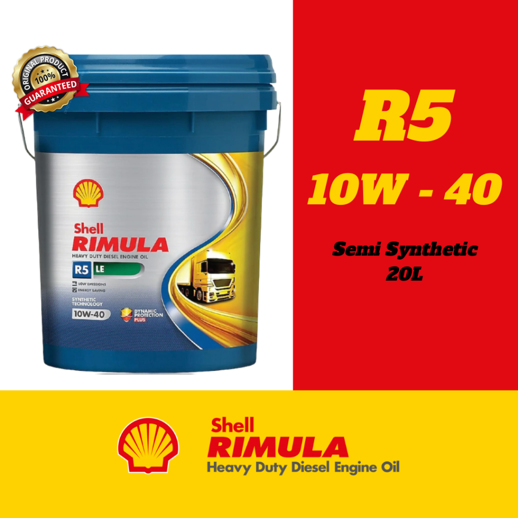 Shell Rimula R5 / R6 / R4 Plus (20Liter) Synthetic Technology Minyak ...
