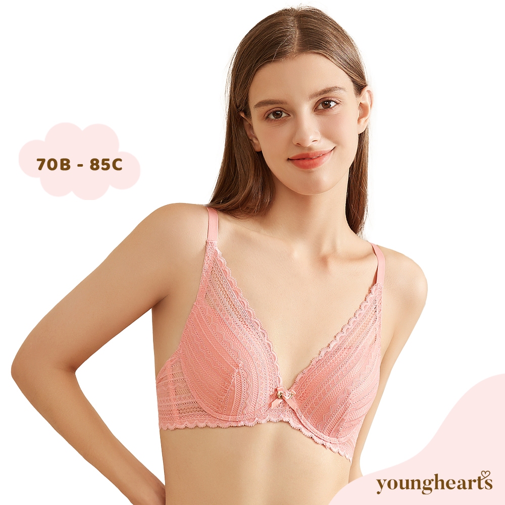 Young Hearts Ethereal Beauty 3/4 Cup Wired Lightly-Lined Lace Bra Y23-20269 | Shopee Malaysia
