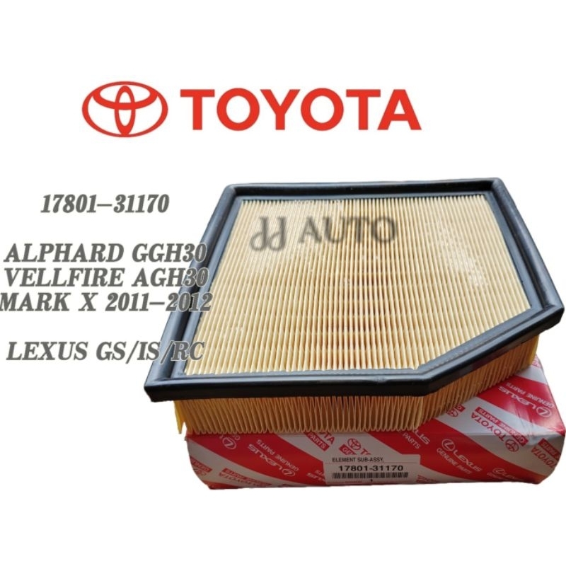 AIR FILTER TOYOTA VELLFIRE GGH30 ALPHARD AGH30 17801-31170 | Shopee ...