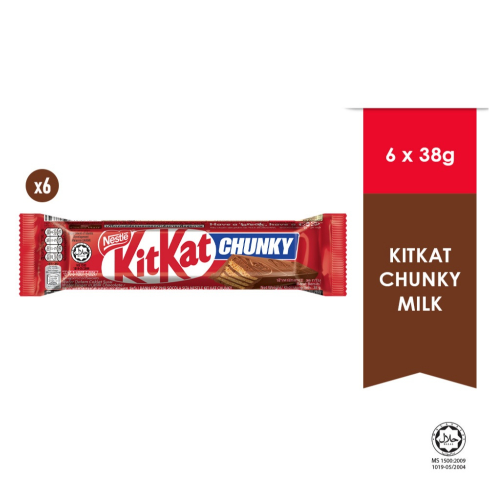 NESTLÉ KitKat® Chunky Milk Chocolate Bar 38g Bundle of 6 | Shopee Malaysia