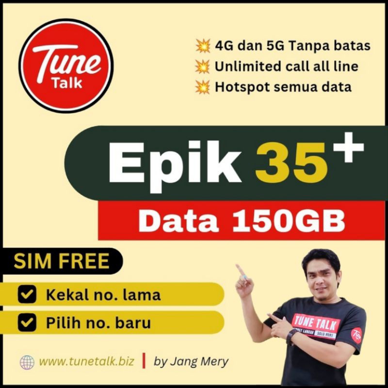 𝗧𝘂𝗻𝗲 𝗧𝗮𝗹𝗸 Epik 35 | 𝗦𝗶𝗺𝗸𝗮𝗱 𝗙𝗥𝗘𝗘 Bayar Pelan Data Sahaja. 150GB 4G & 5G ...