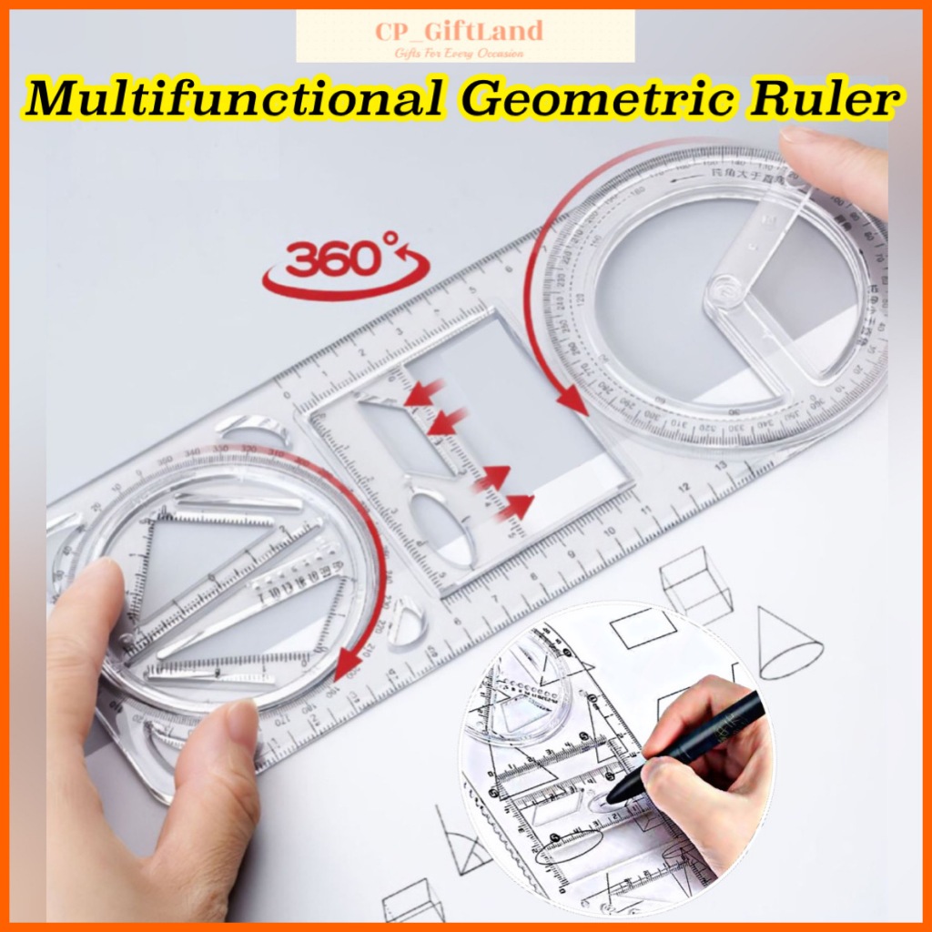 Multifunction Ruler Transparent Creative Triangle Drawing Geometric ...