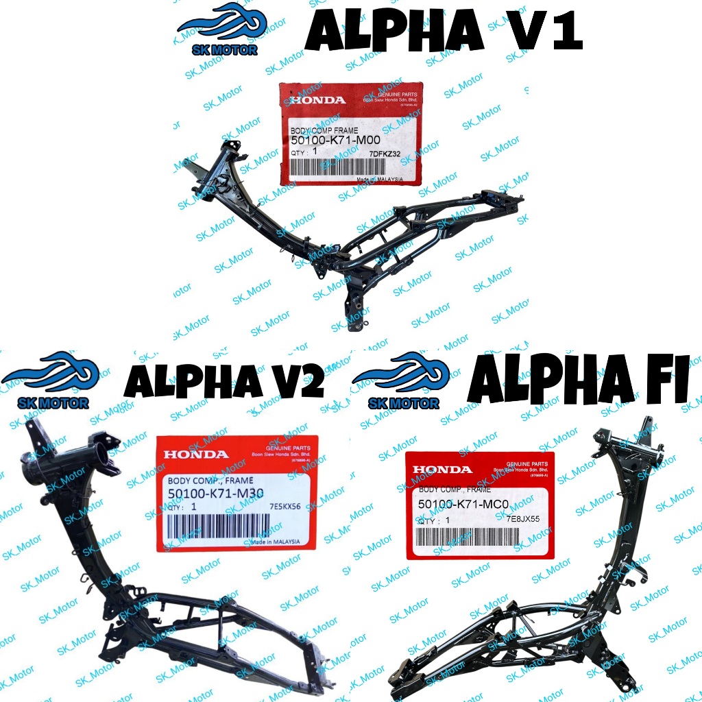 Honda WAVE 110 ALPHA V1 V2 Fi Original Frame Body Frame Chassis Tulang ...