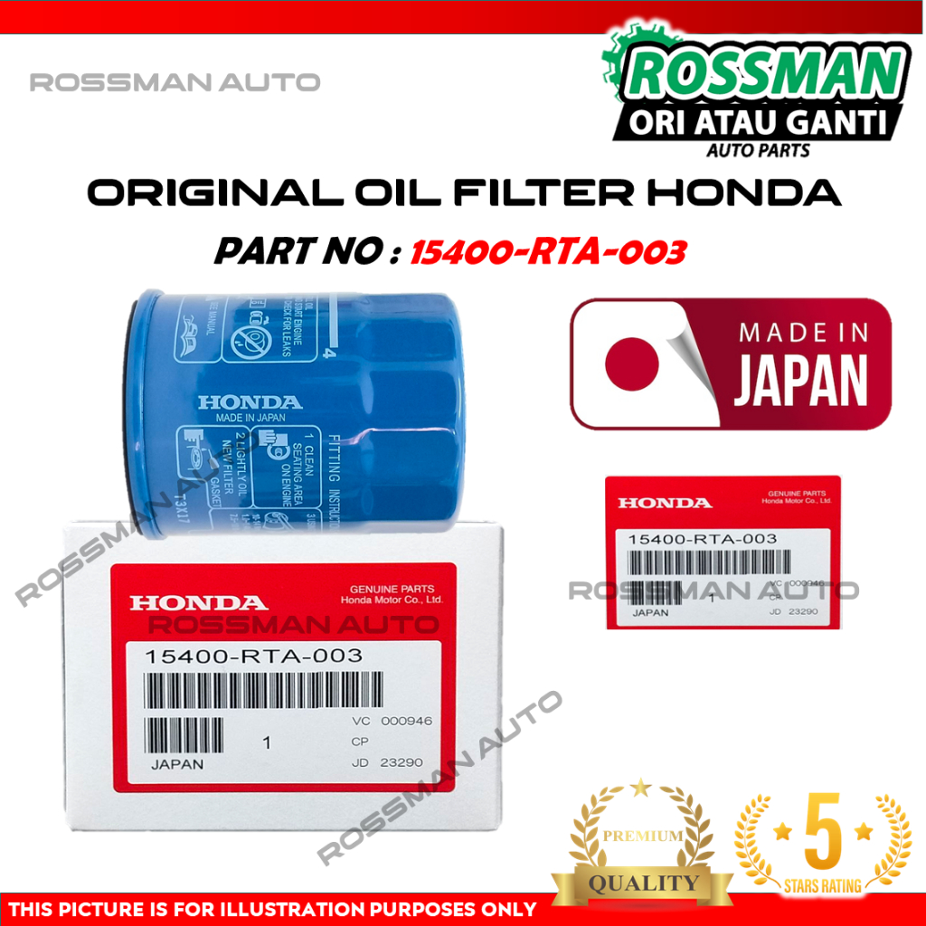 Honda Oil Filter Penapis Honda Civic City Jazz Accord CRV HRV Insight ...