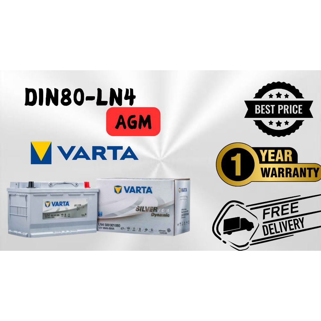 [Installation Provided] VARTA SILVER AGM LN4 l DIN80 l 80Ah Car Battery-Battery Original ...