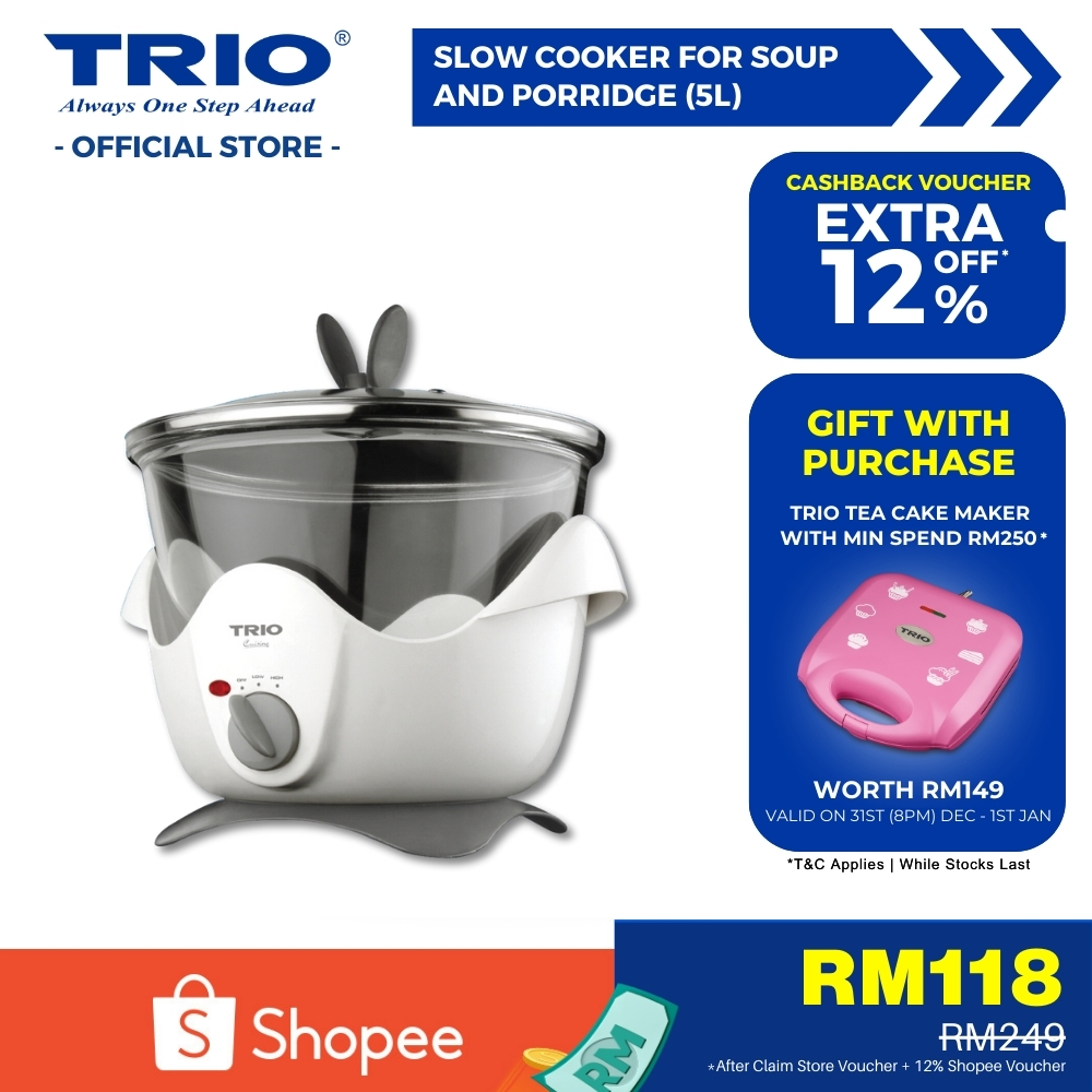 Trio Slow Cooker for Soup and Porridge (5L) | Shopee Malaysia