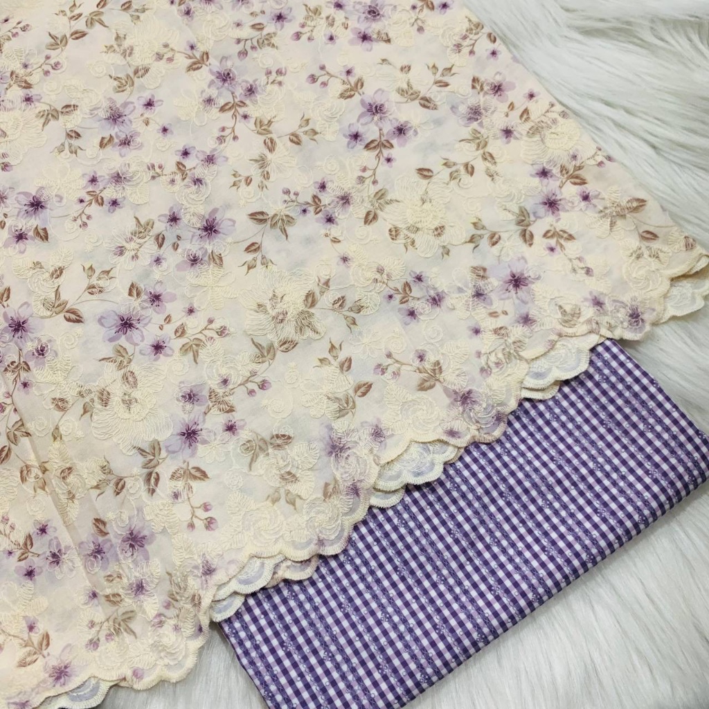 SET KAIN PASANG COTTON EMBROIDERY SULAM SET MIX AND MATCH (2M + 2M ...