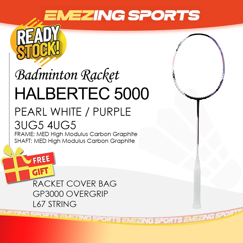 (READY STOCK) Halbertec 5000 Badminton Racquet Unstrung (Free String ...