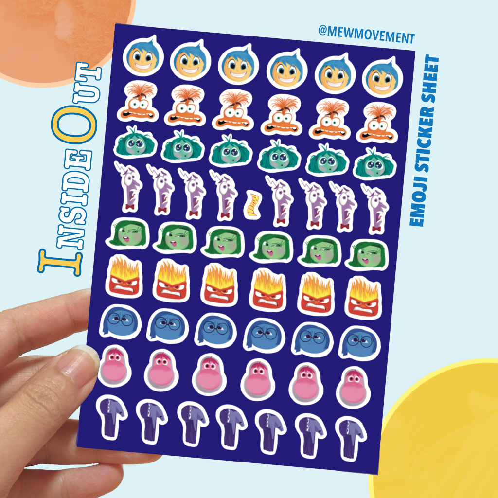 Inside Out Sticker Sheet, Mood Tracker Stickers, Journal, Emotion ...