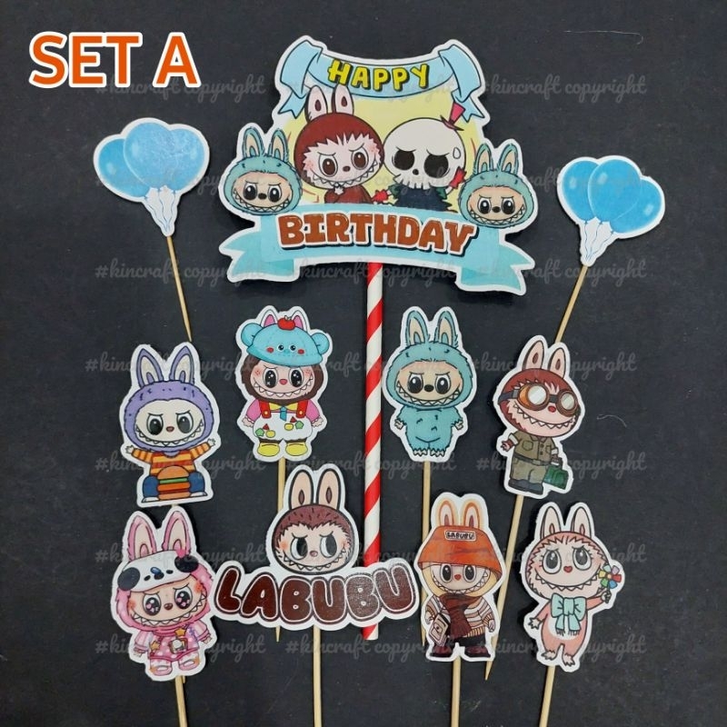 [Hot Item] Cake Topper Birthday - Labubu - Set A | Shopee Malaysia