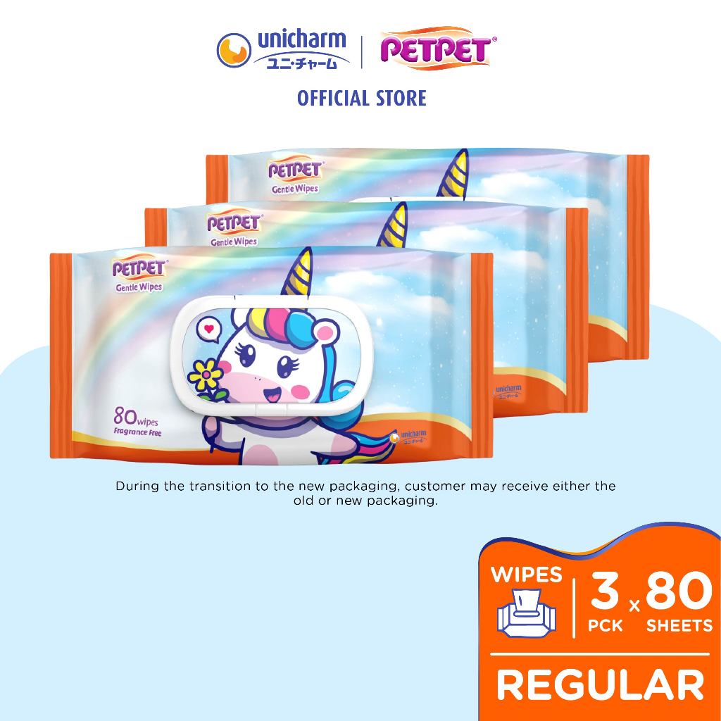 PETPET Unicorn Gentle Baby Wipes 80s x 3 Packs | Shopee Malaysia