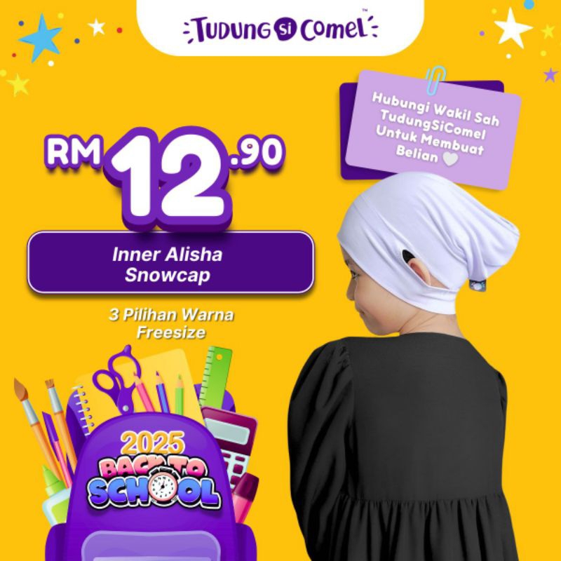 Inner Alisha ( Kids ) Inner Snow Cap 2 versi by Tudungsicomel | Shopee ...