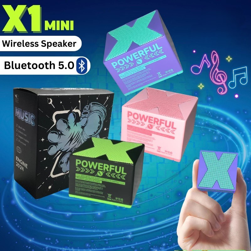 MiMi X1 Speaker Portable Bluetooth 5.0 Stereo Surround Mini Desktop Speaker Outdoor Subwoofer ...