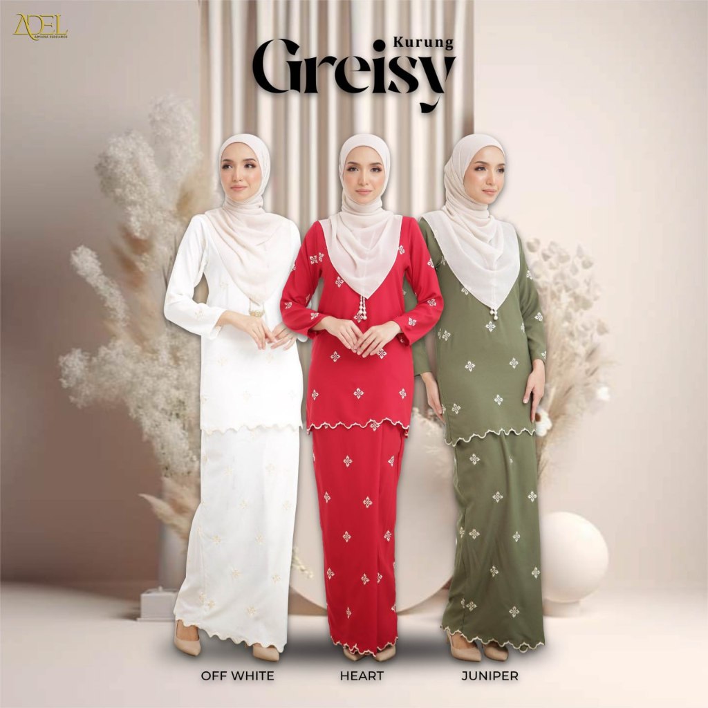 GREISY Kurung Sulam Tabur Biku Baju Kurung Baju Raya 2025 | Shopee Malaysia
