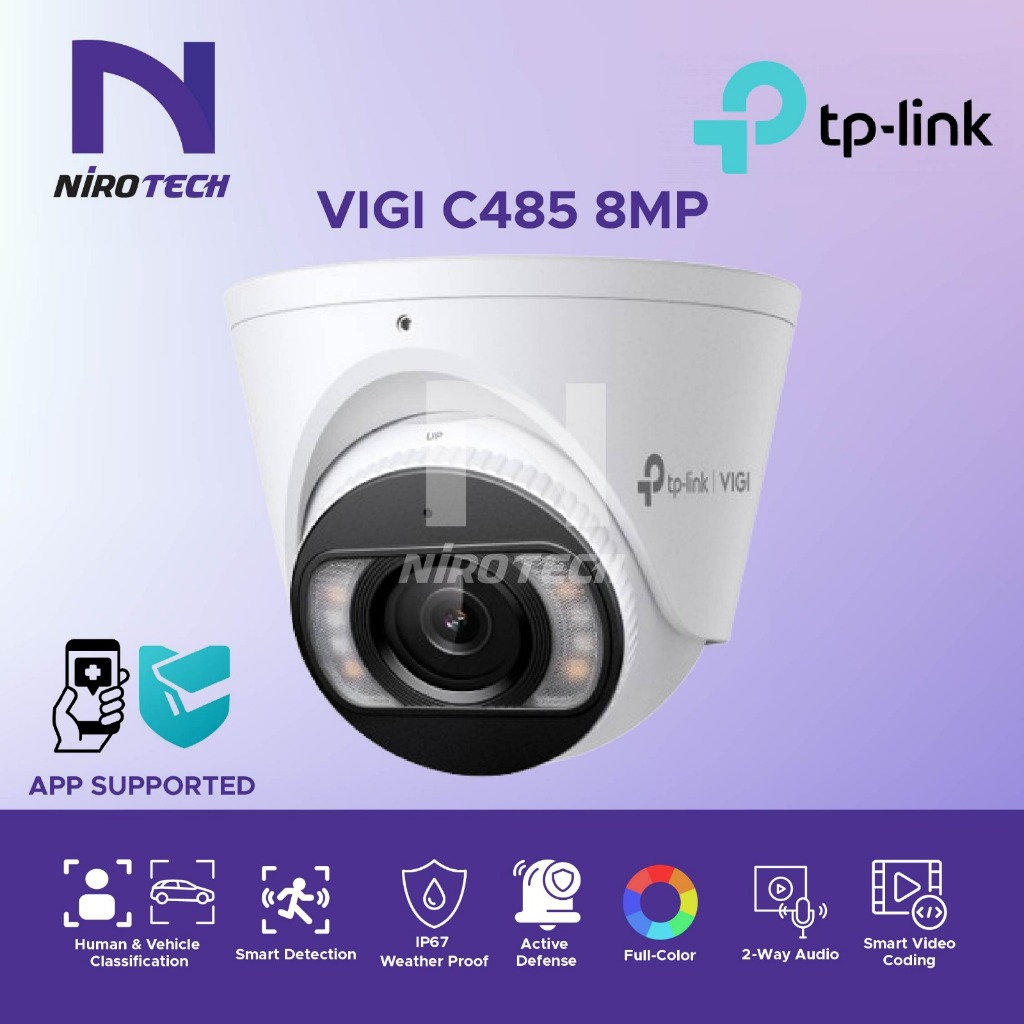 TP-LINK VIGI C485 8MP Full-Color Turret Network Camera (2.8mm/4mm) | Shopee Malaysia