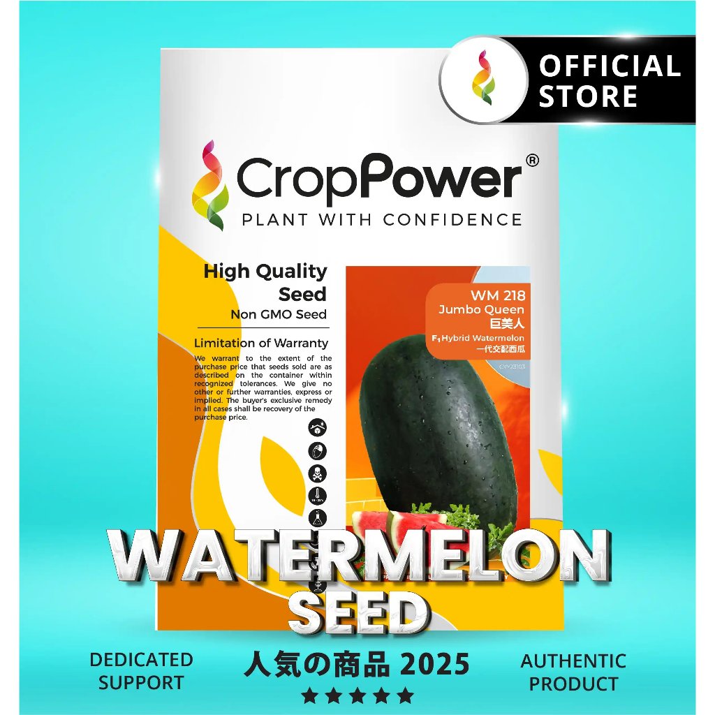 (20 GRAM) Biji Benih Tembikai Madu Jumbo Queen 巨美人 WM218 CROP POWER F1 ...