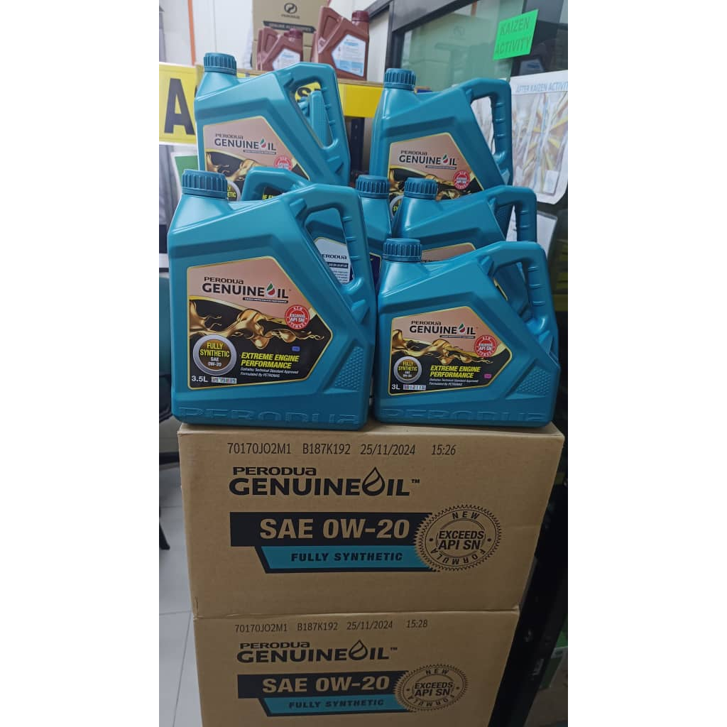 ORIGINAL PERODUA GENUINE OIL FULLY SYNTHETIC ENGINE OIL SAE 0W-20 FOR ...