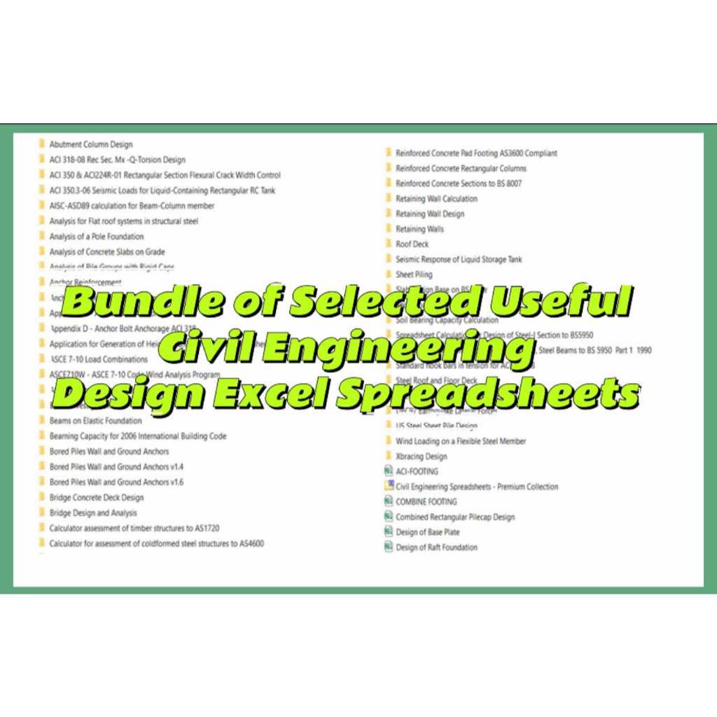 Bundle of Selected Useful Civil Engineering Design Excel Spreadsheets | Shopee Malaysia