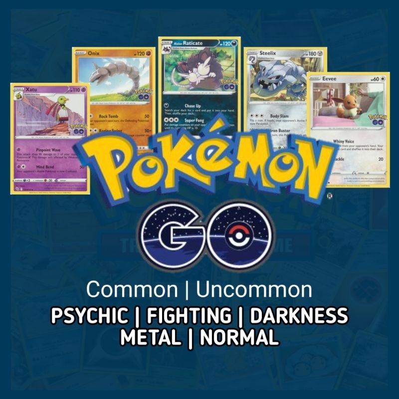 Pokemon Go | Common Uncommon | PSYCHIC FIGHTING DARKNESS METAL NORMAL ...
