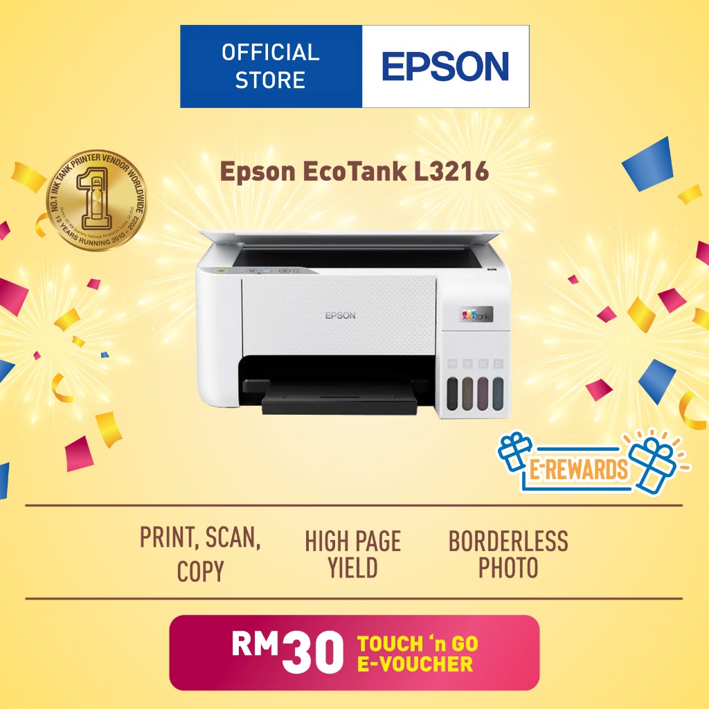 Epson EcoTank L3216 A4 All-in-One Ink Tank Printer - White | Shopee ...
