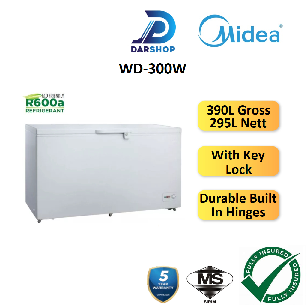 4 STAR Midea Chest Freezer 390L Peti Freezer Murah Deep Freezer Peti ...