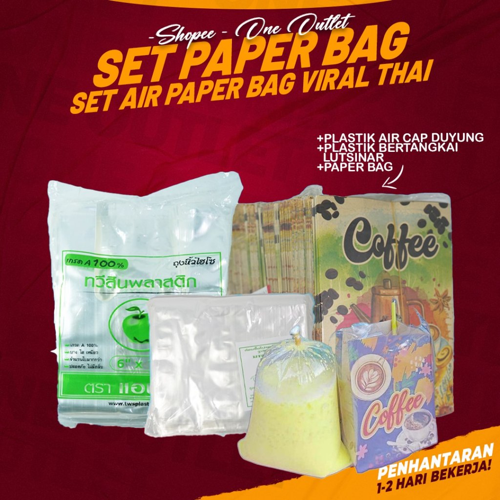 Set Paper Bag Air Viral Thailand (CORAK RANDOM) | Shopee Malaysia