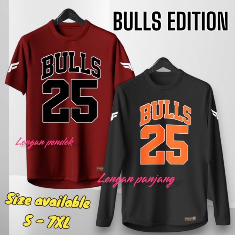 BAJU JERSEY BULLS 25 EDITION SAIZ S to BIGSAIZ LENGAN PENDEK PANJANG ...