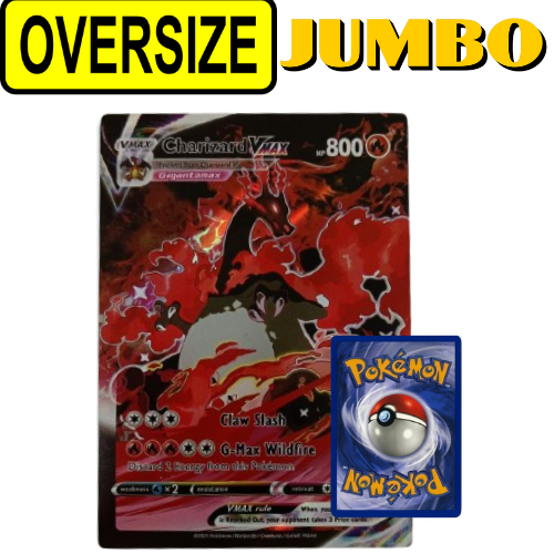 oversized jumbo red charizard vmax Silver tier pokemon card game tcg ...