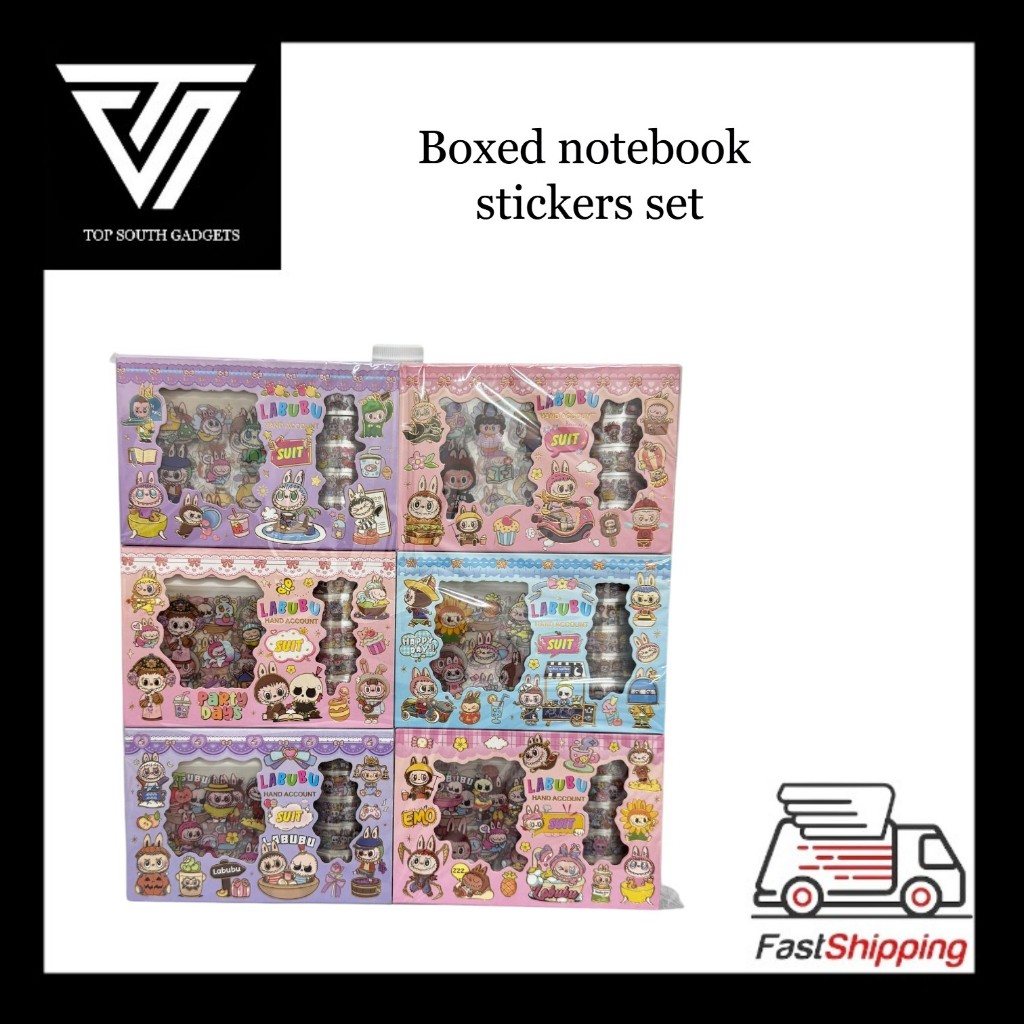 Boxed notebook stickers set girly Labubu stickers | Shopee Malaysia