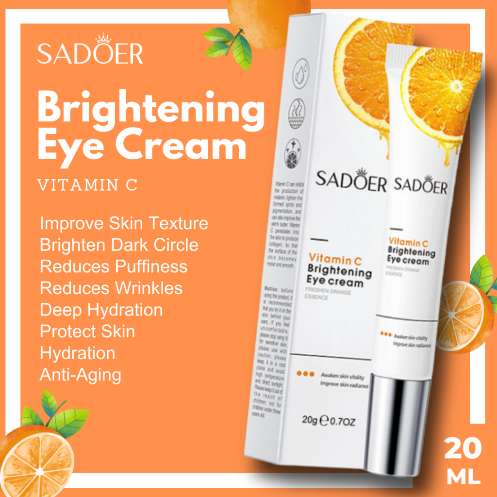 SADOER Vitamin C Brightening Eye Cream for Rejuvenate, Hydrating ...