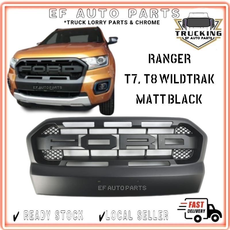 HIGH QUALITY FORD RANGER T7 T8 WILDTRAK GRILLE MATT BLACK SALUNG GRILL ...